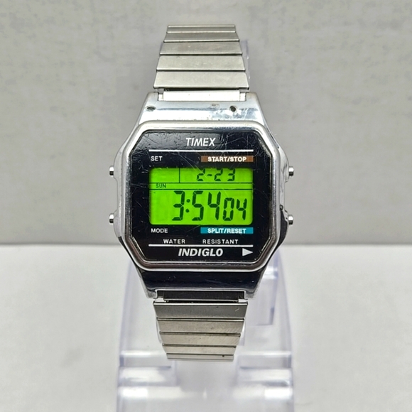 Timex | Accessories | Mens Timex Indiglo 555 Ss Men Silver Stainless ...